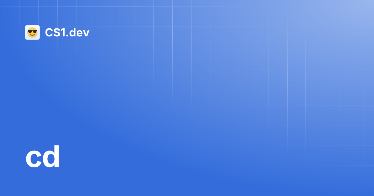 cd | CS1.dev